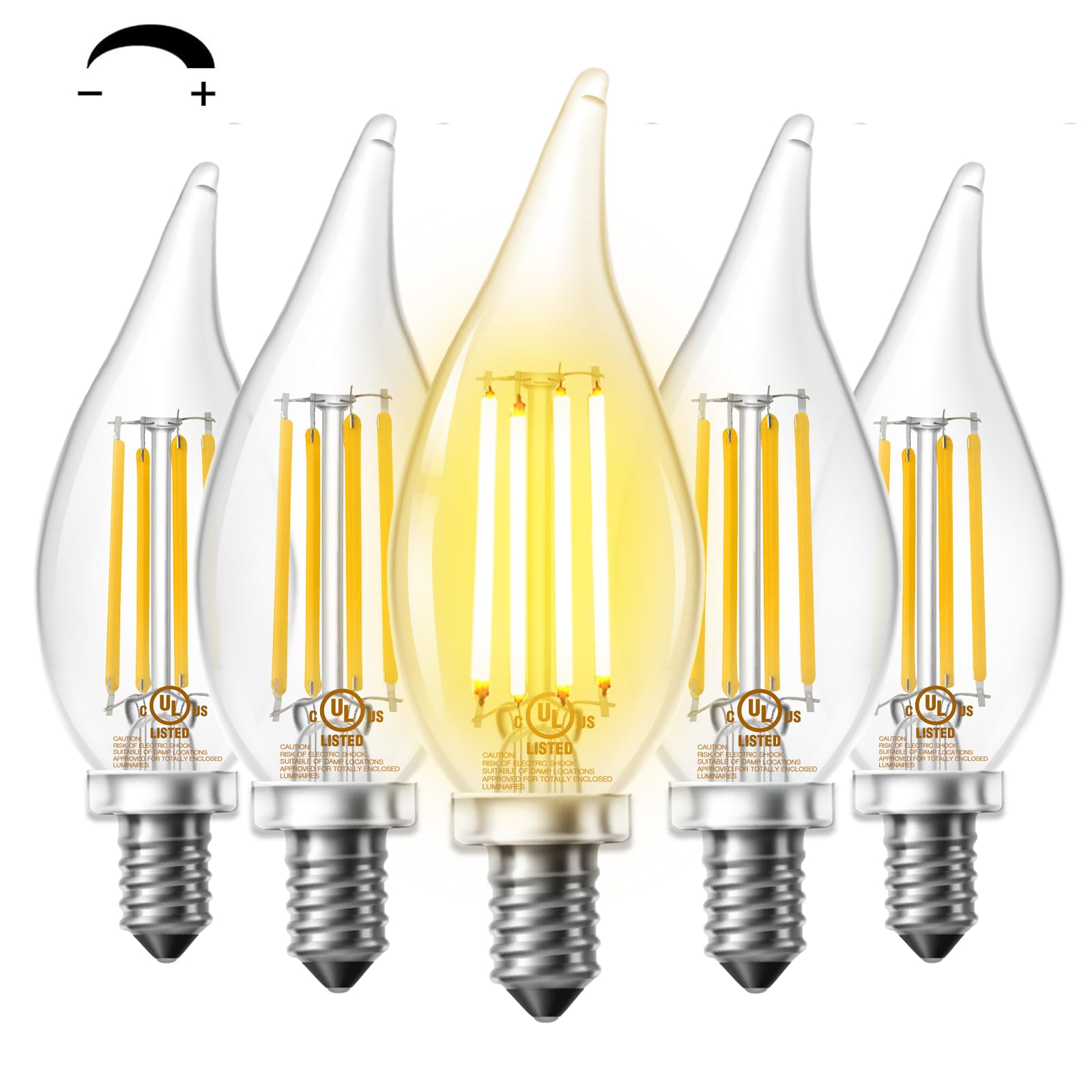 60 Watt Candelabra Bulbs Philips Ultra Efficient LED Lamp Transparant