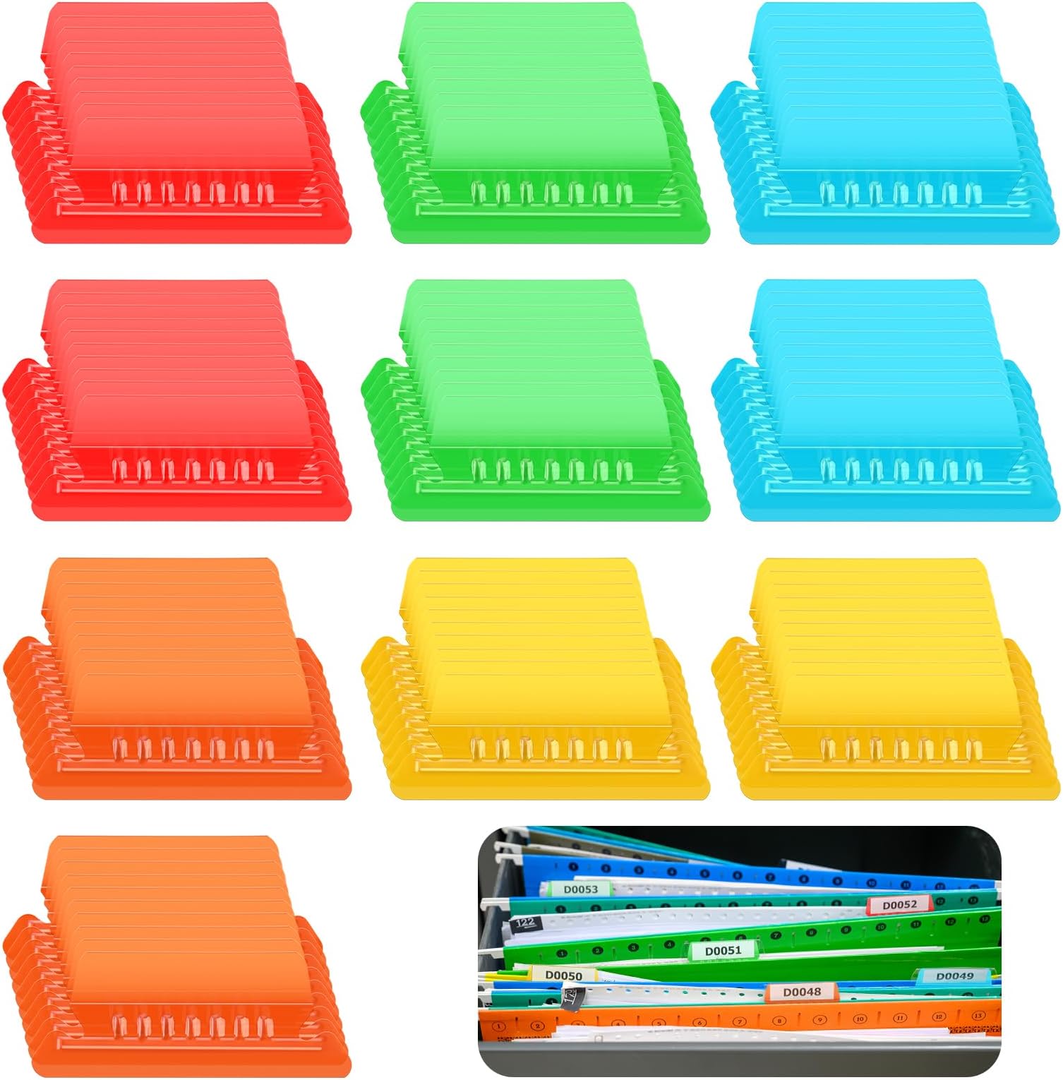 Amazon.com : Jovitec Hanging File Tabs and Inserts, 60 Sets File Folder ...