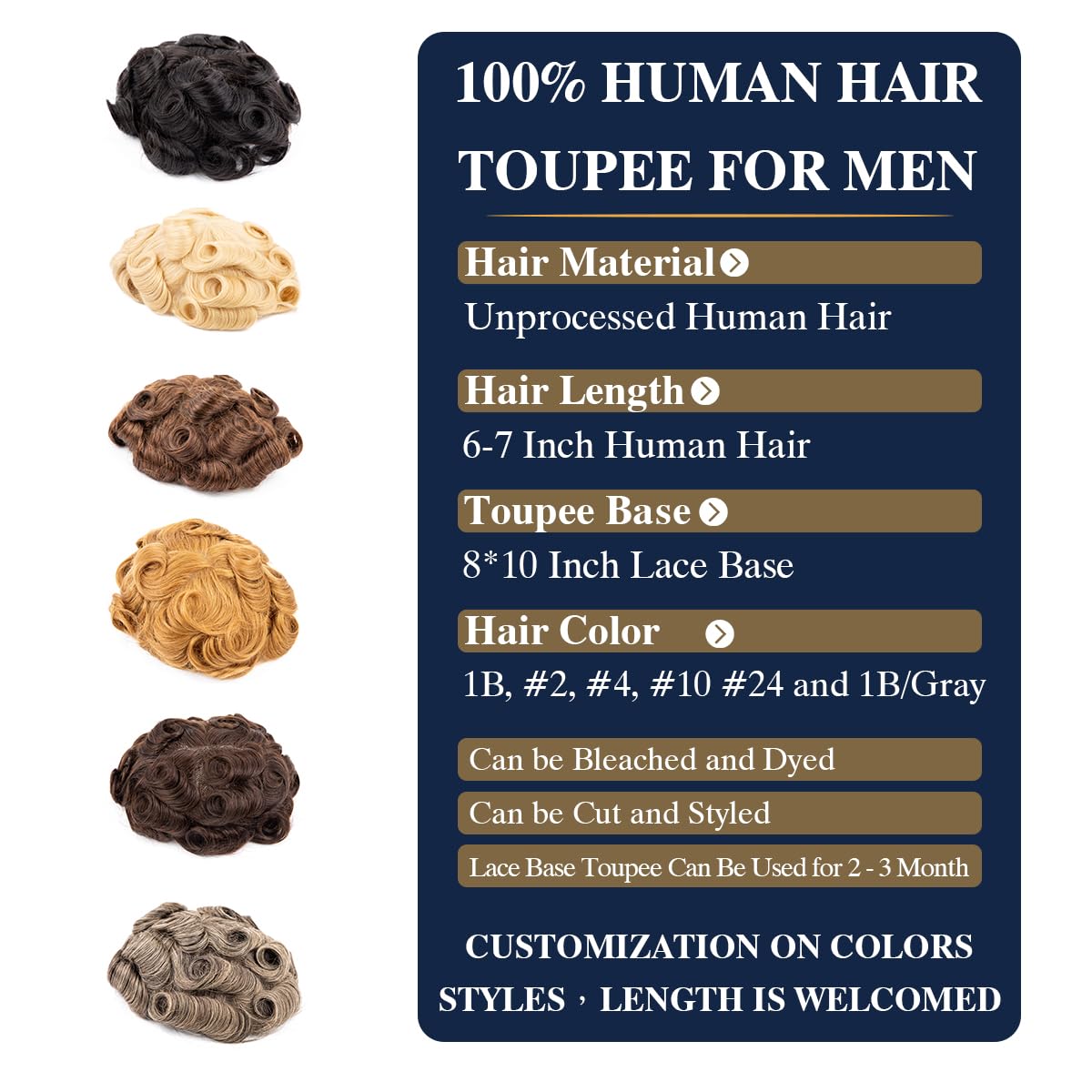 Originea Beauty DAIXI – Tupé de encaje de 8 x 10 pulgadas para hombre ...
