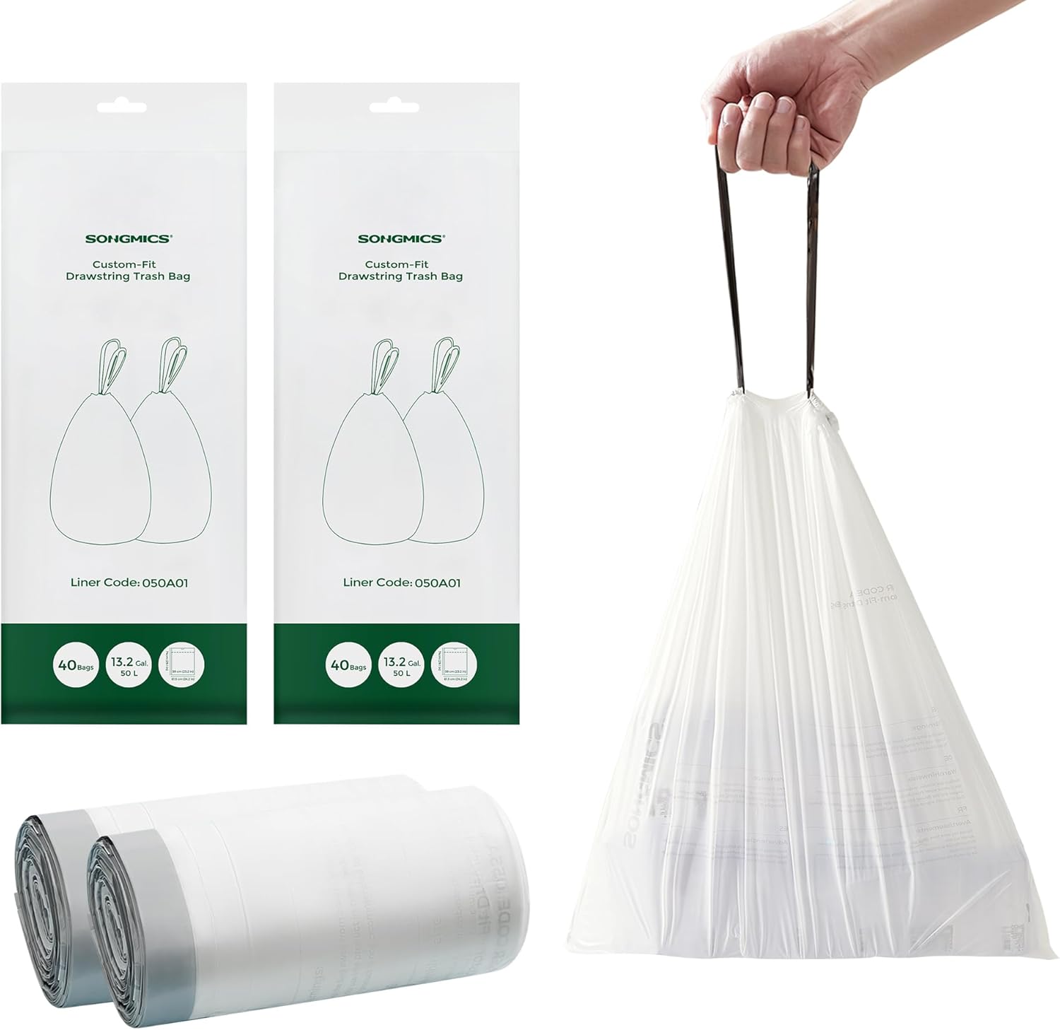 Brandclub - SONGMICS Trash Bags for 13-Gallon (50L) Trash Cans ...