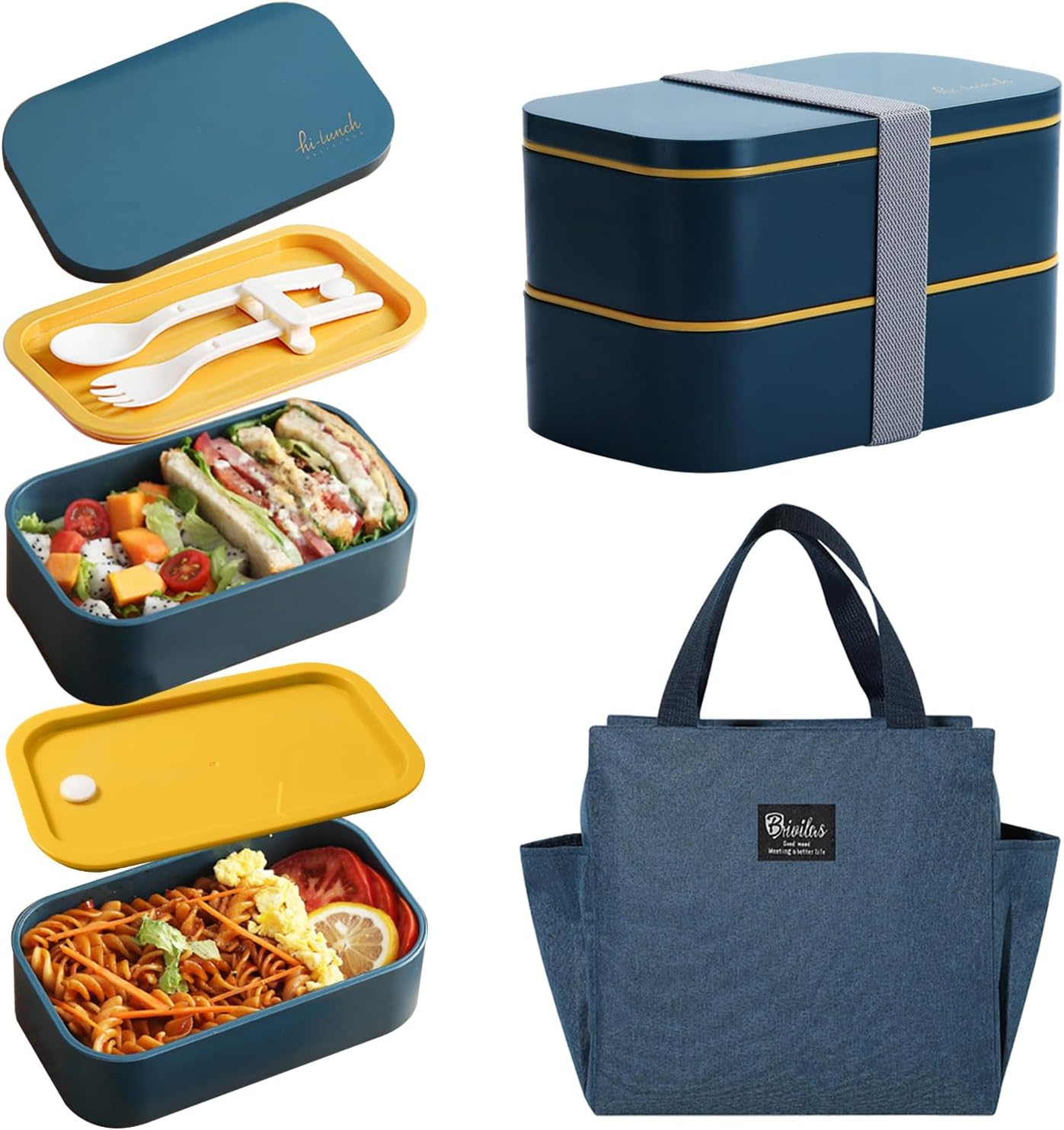 Atthys® Lunch Box Bambou Noir + Sac Isotherme Bento Japonais Design 3 ...
