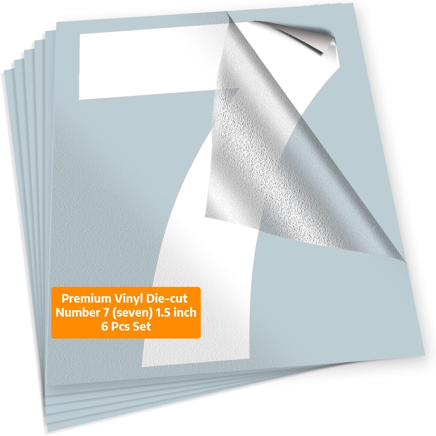 Amazon.com: iSYFIX White Vinyl Number 7 (Seven) Stickers - 6 Pack 1.5 ...