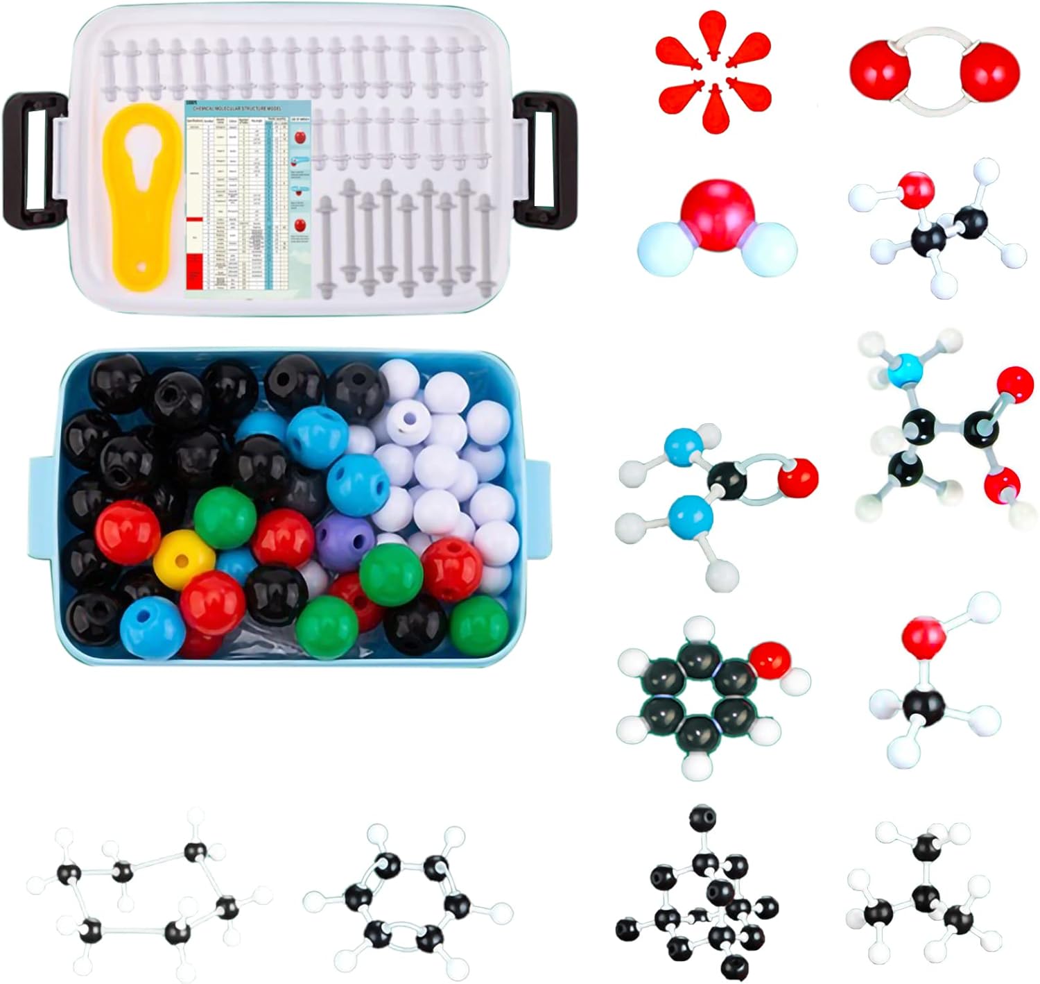 Amazon.com: EXBEPE Organic Chemistry Molecular Model Kit 206pc Middle ...