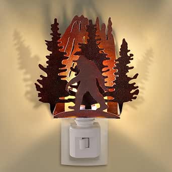 Tuanse Bigfoot Plug in Night Light Wilderness Farmhouse Sasquatch Metal ...