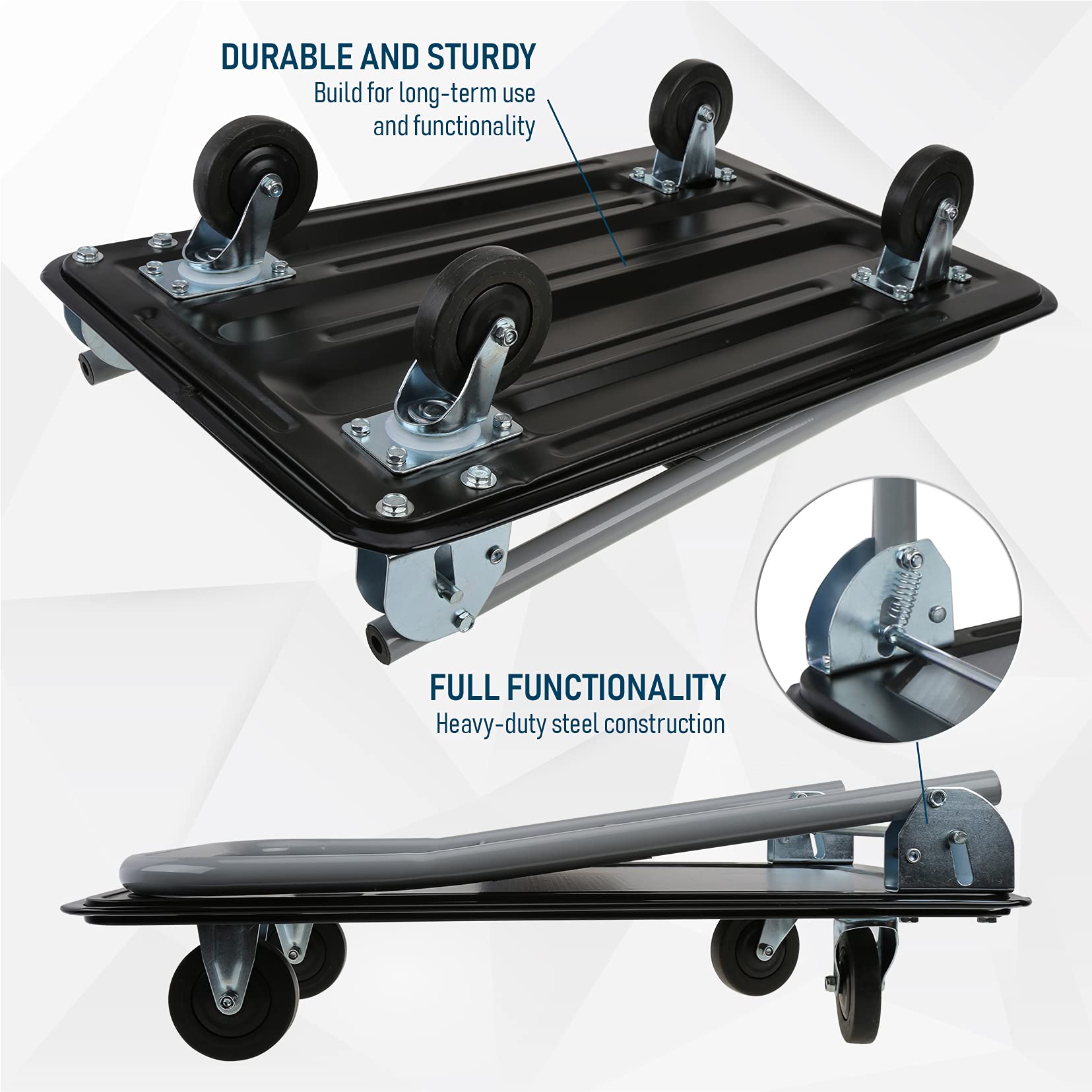 Snapklik.com : Olympia Tools Foldable Push Cart Dolly - 330 Lb Capacity ...