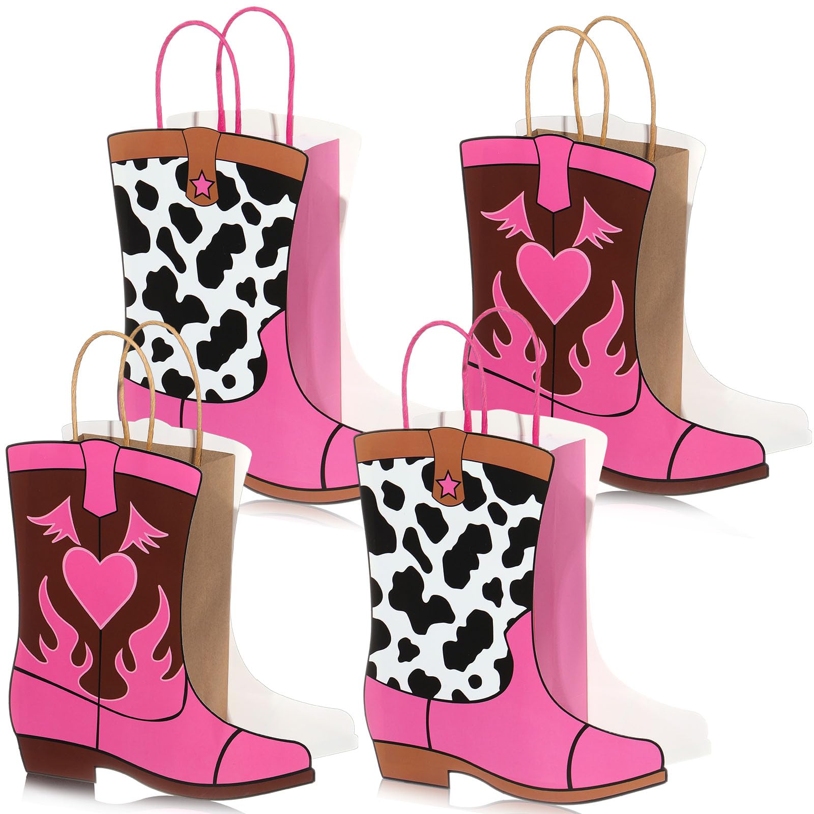 Amazon.com: Mooliwe 16 pcs Western Cowboy Cowgirl Boots Gift Paper Bags ...