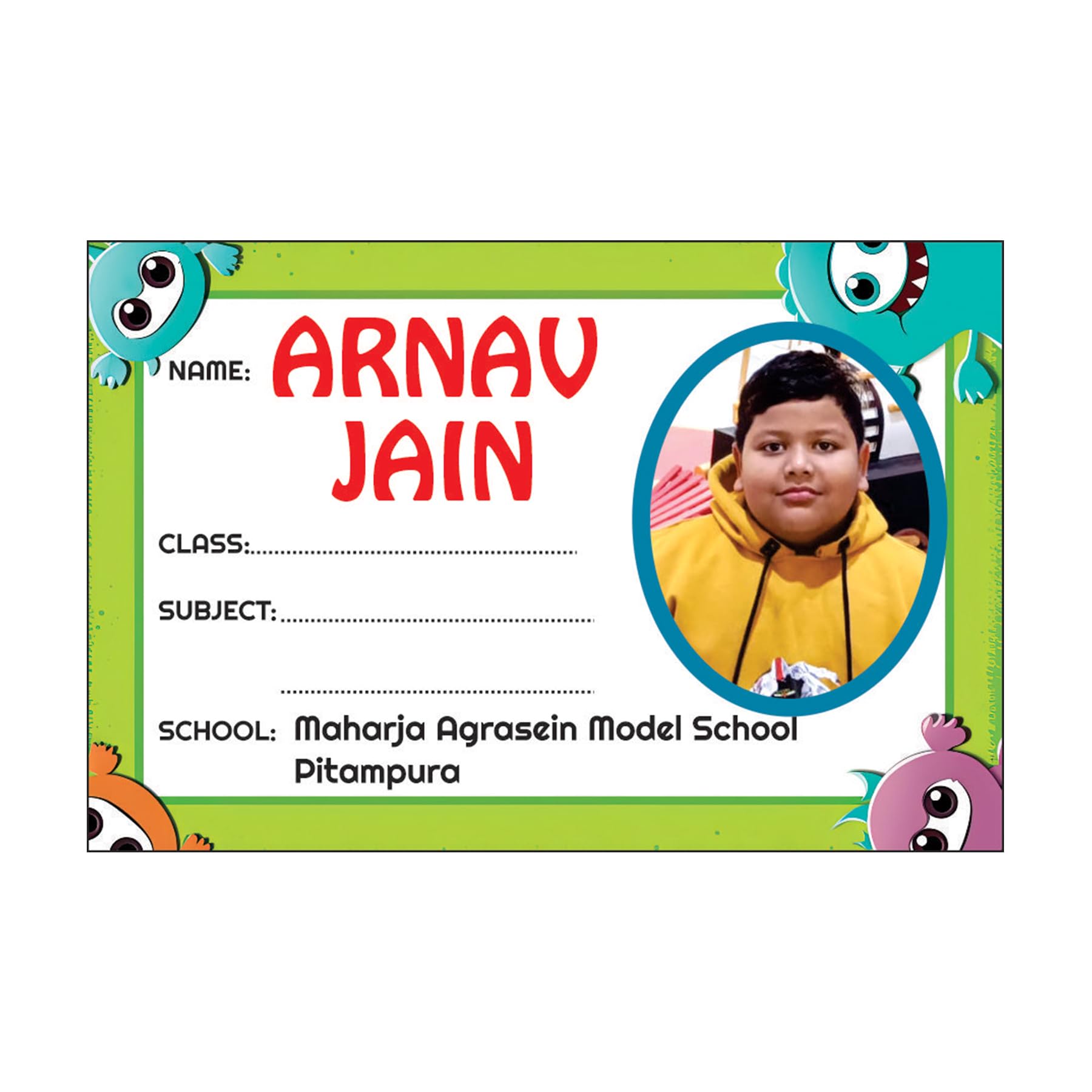 Anuman Personalized Name Stickers for Kids School Books Waterproof ...