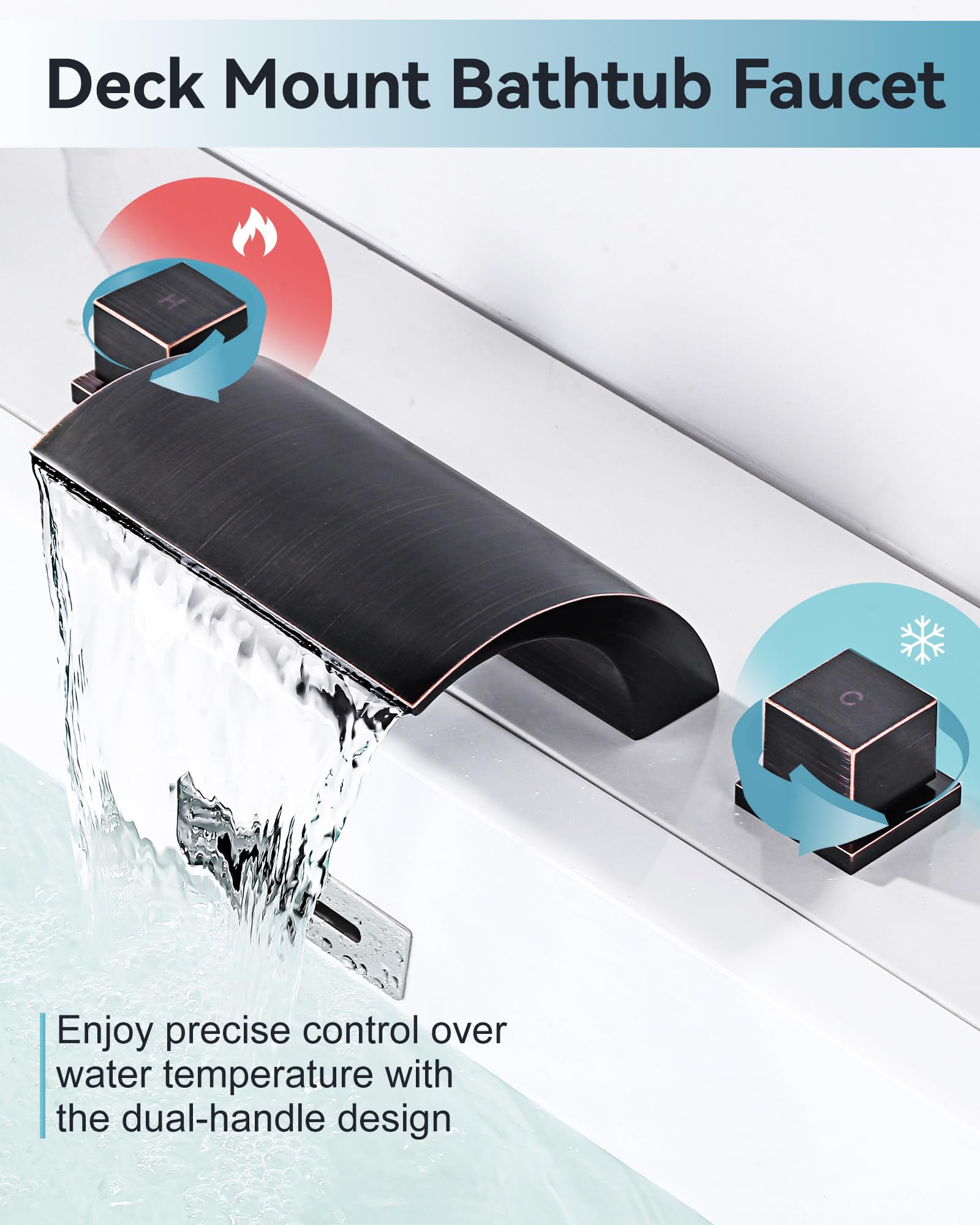 Snapklik.com : ALEASHA Deck Mount Bathtub Faucet, Oil Rubbed Bronze ...