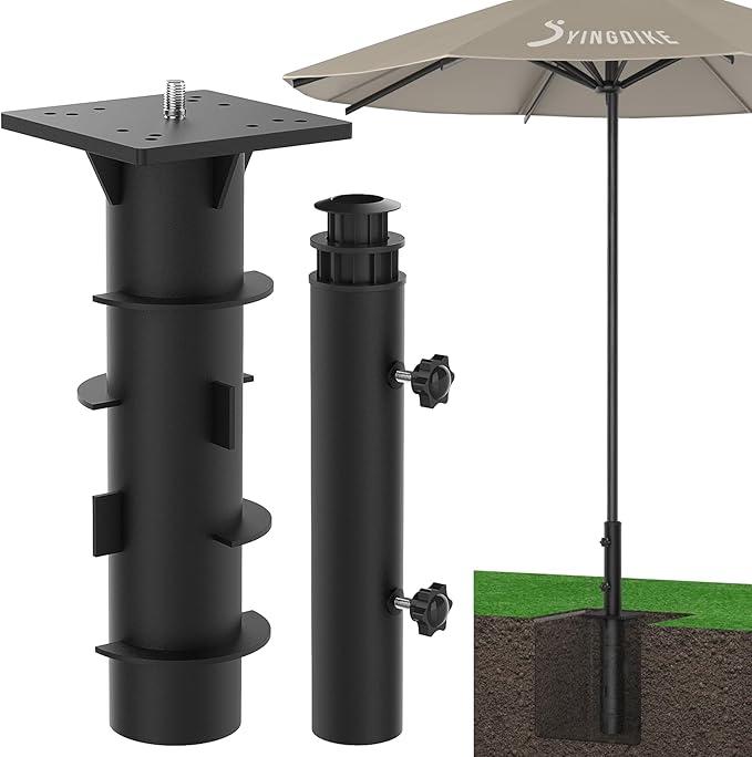 Amazon.com : YINGDIKE Patio Cantilever Umbrella Base in Ground with ...