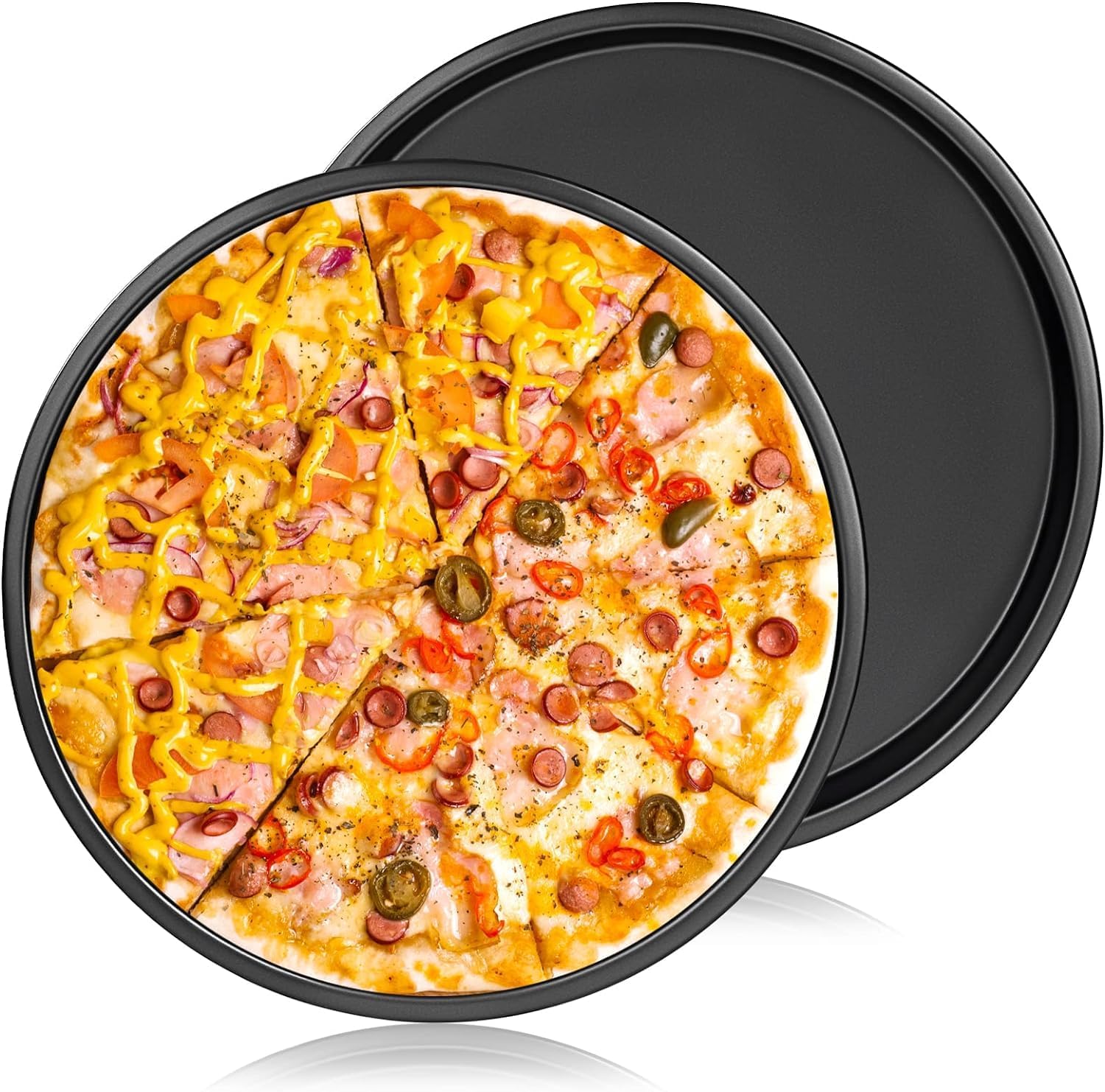 Ouitble 23cm 9.1 Inch Nonstick Round Pizza Pan Carbon Steel Baking Dish ...