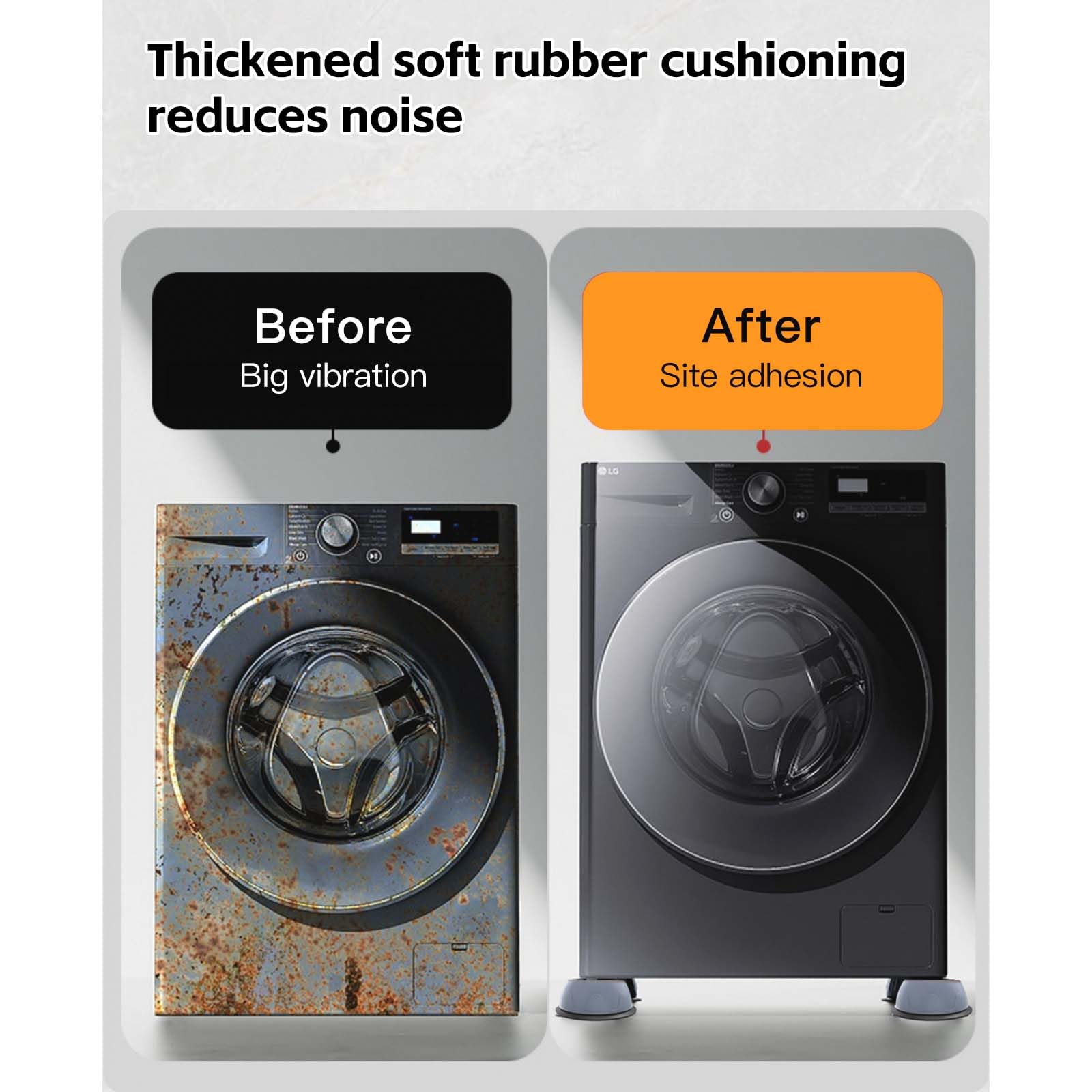 Snapklik.com : 4 Pack Anti Vibration Pads For Washing Machine And Dryer