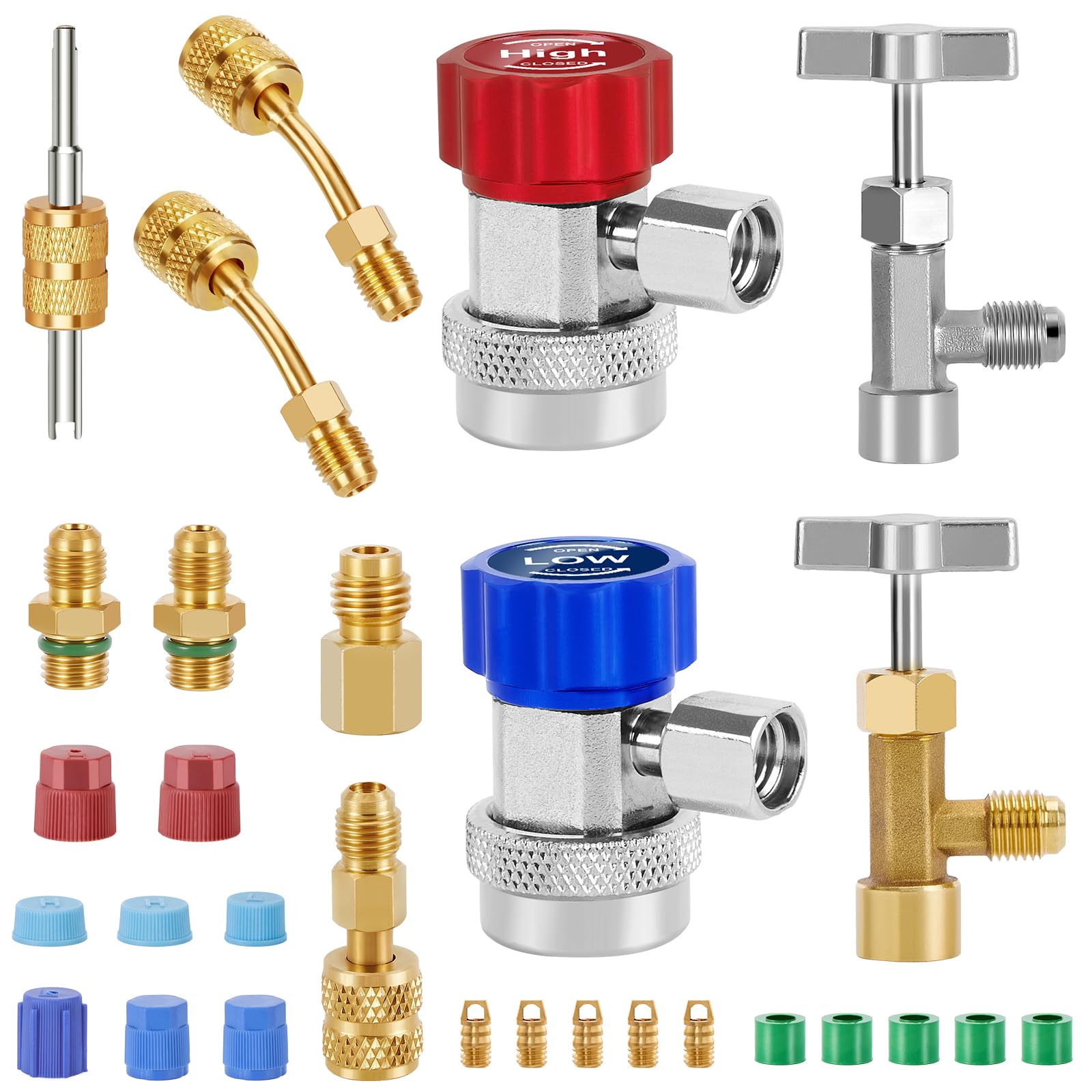 Snapklik.com : WADEO Car AC R134A Adapters KitIncluding R134A Quick Coupler