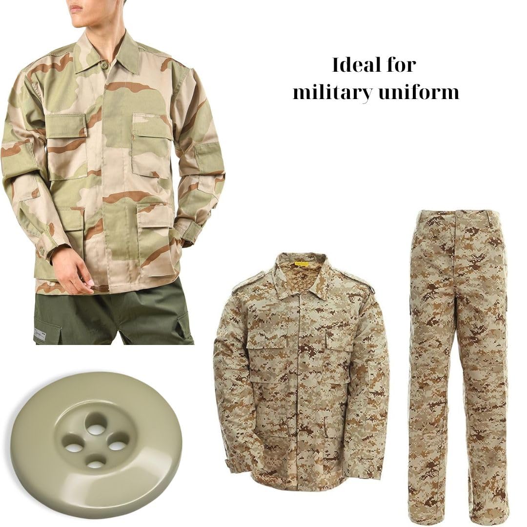 Snapklik.com : 12 Pcs Khaki Sewing Buttons 0.75 Inch Uniform Buttons ...