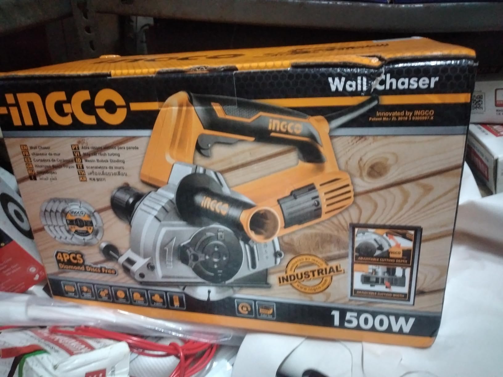 INGCO WLC15008 1500W Wall Chaser/Slotter/Grooving Machine with 4 ...