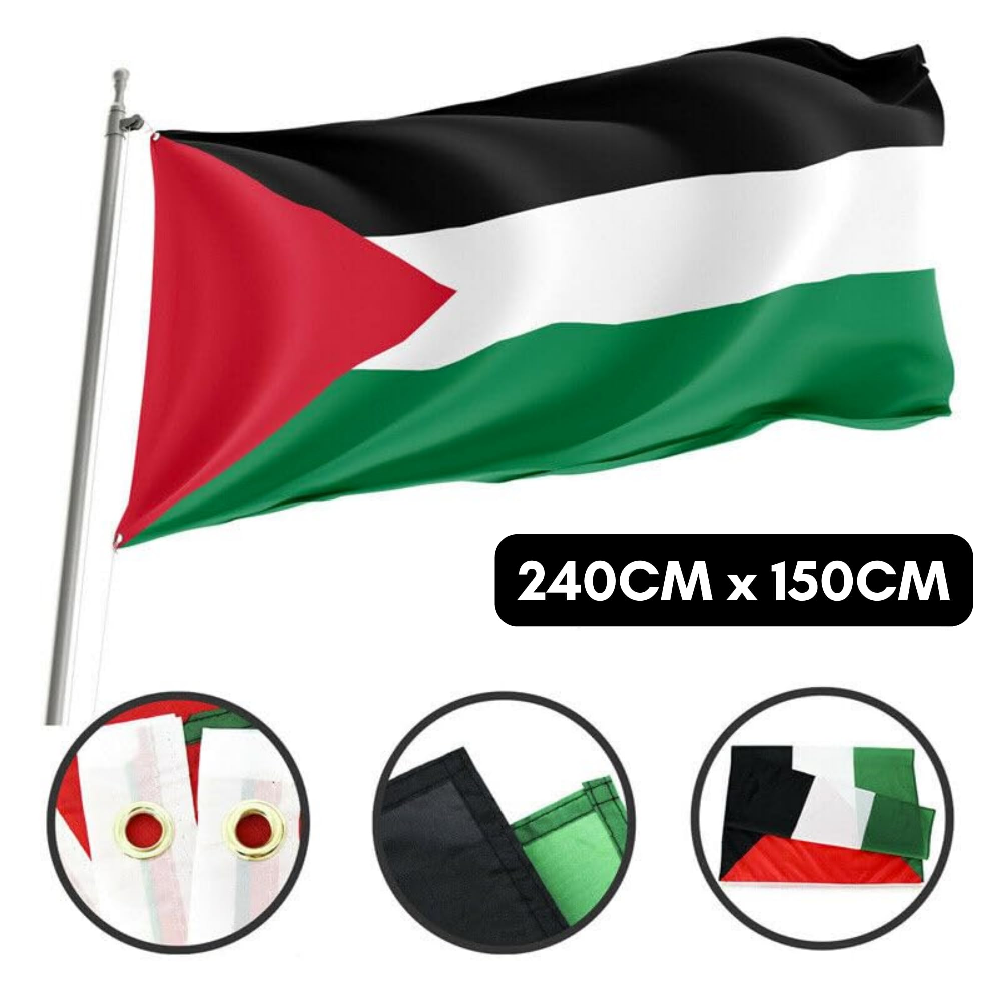 Echoluxe XXL Palestine Flag Extra Large (8FT x 5FT) National Country ...