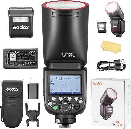 Amazon.com : Godox V1 PRO N Flash for Nikon, Godox V1 PRO-N TTL Flash ...