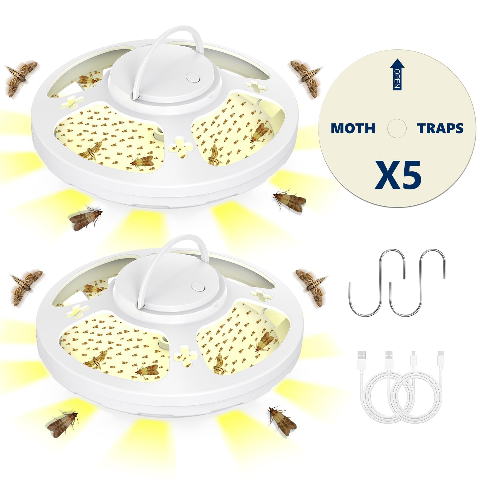 Amazon.com : 2 Packs Multi-Functional Moth Traps with 5 Premium ...