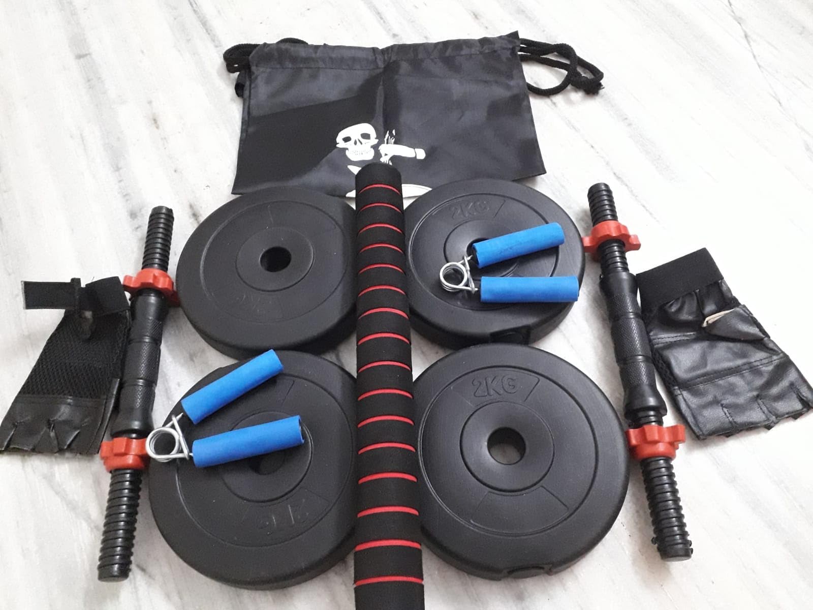 Bodyfit Home Gym Set (8kg -60kg) Exercise Weight Plates +1 Connector ...