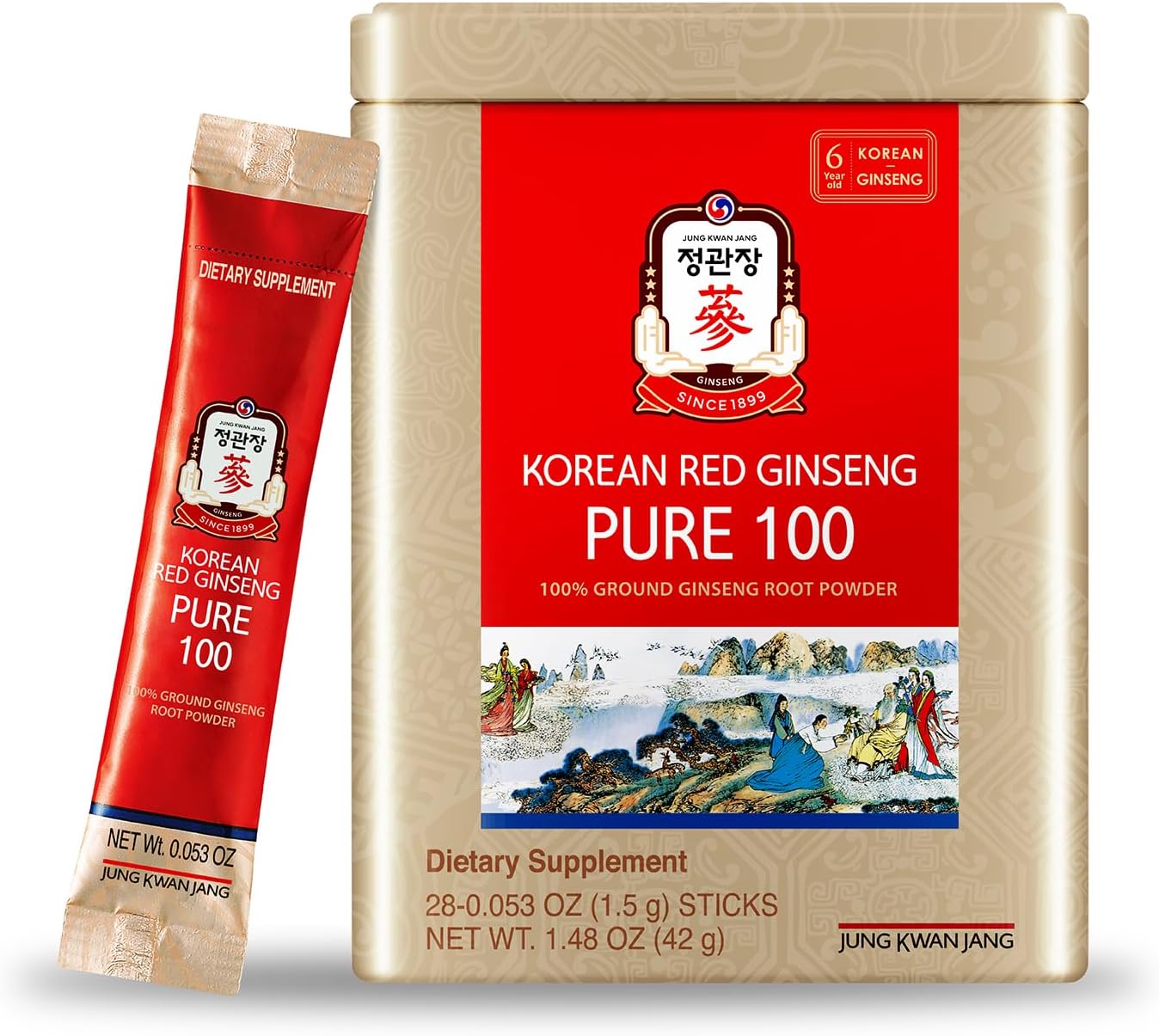 Amazon.com: JungKwanJang Pure 100 Korean Red Ginseng Extract Powder ...