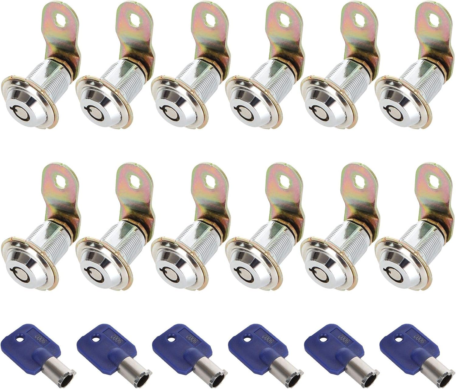 shanqian 12 Pack Tubular Cam Lock Set 1-1/8 Inch Cylinder 90 Degree ...