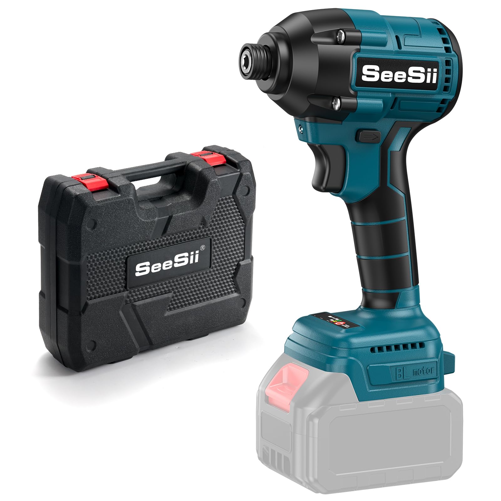 Amazon | Seesii インパクトドライバー 電動インパクトドライバー 電動ドライバー 充電式 300N·m ブラシレスモーター採用 無段変速・正逆転両用 LEDライト 軽量 小型 ...