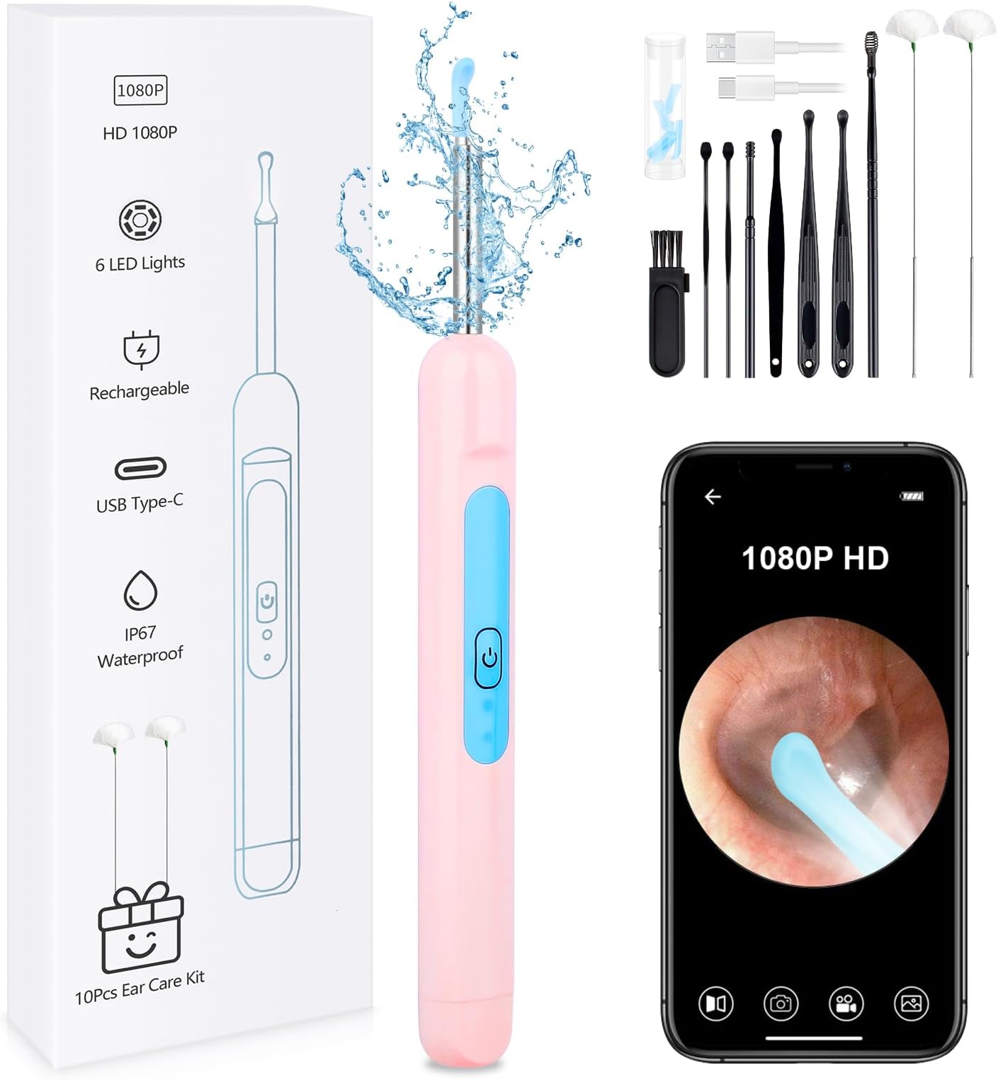 Amazon.com: Ear Wax Removal Tool Camera, 1080P Ear Cleaner with Camera ...