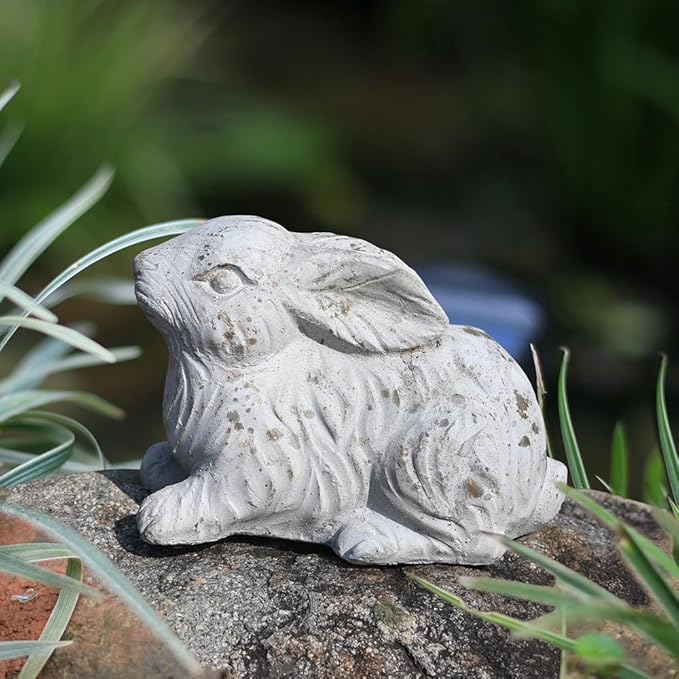 Amazon.com : Zokyntrix Garden Rabbit Statue Cement Bunny Decor Easter ...