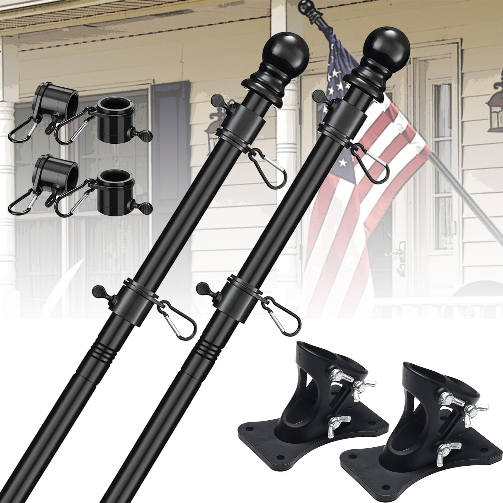 Snapklik.com : Flag Pole - Upgraded Bracket Holder,6 FT Heavy Duty ...
