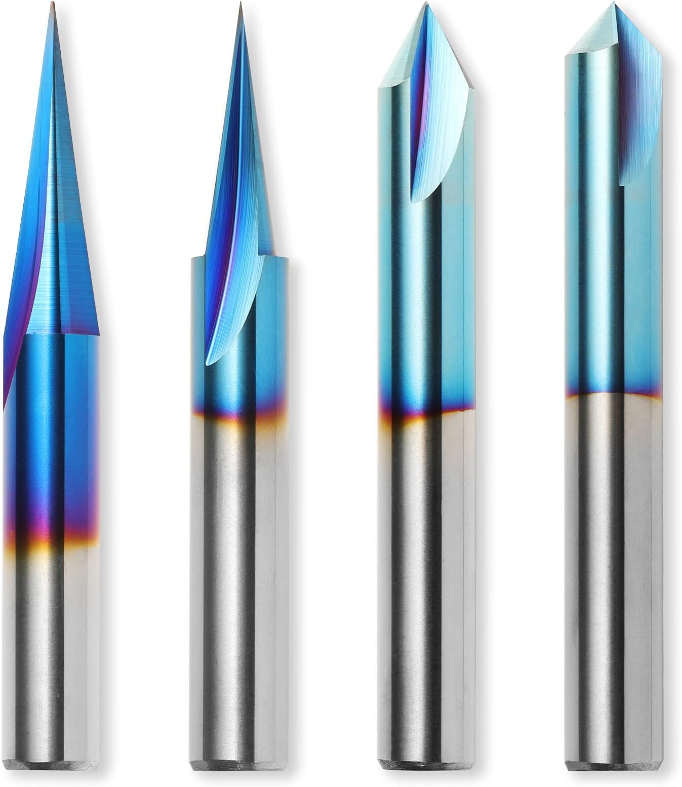 12 Pieces CNC Router V Bits, 1/8" Shank 3 Edge Pyramid Engraving Bits ...