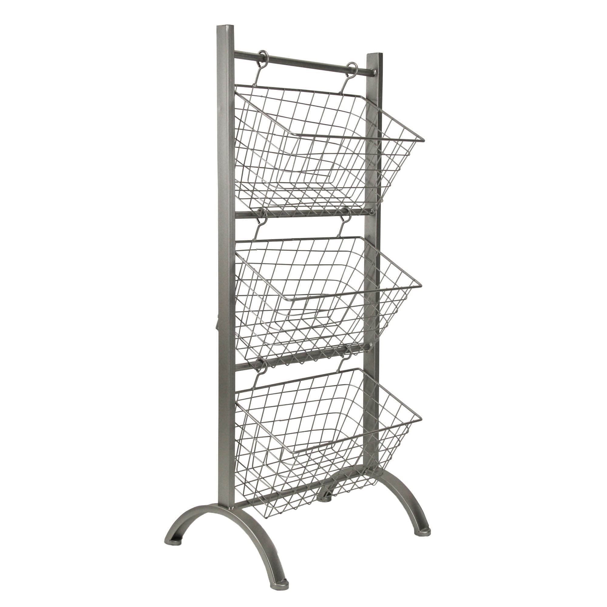 Cheung's Modern Home Decorative 3 Tier Metal Basket Storage