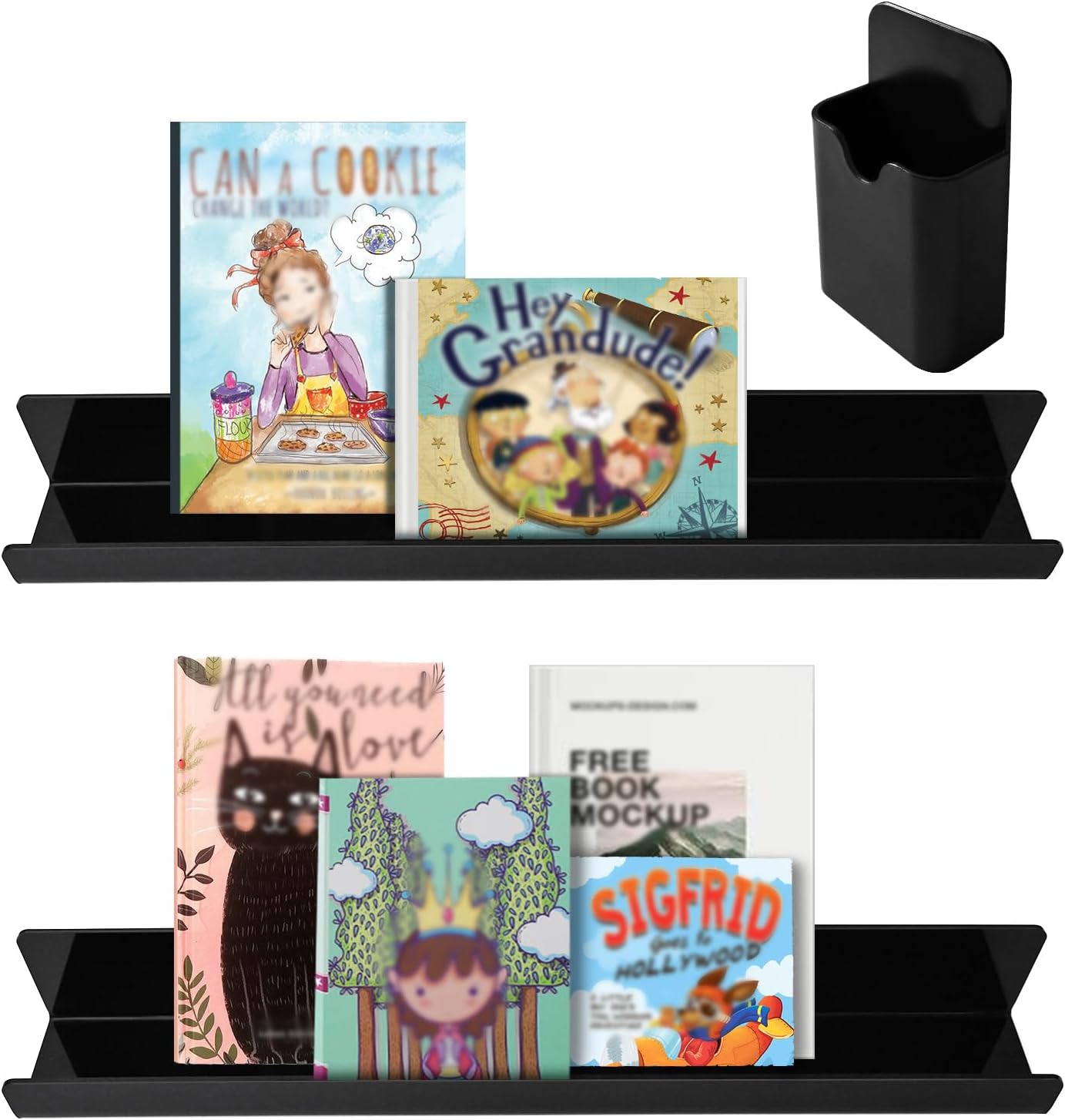 Amazon.com: 2 Pack Magnetic Book Shelves for Display, Reusable Book ...