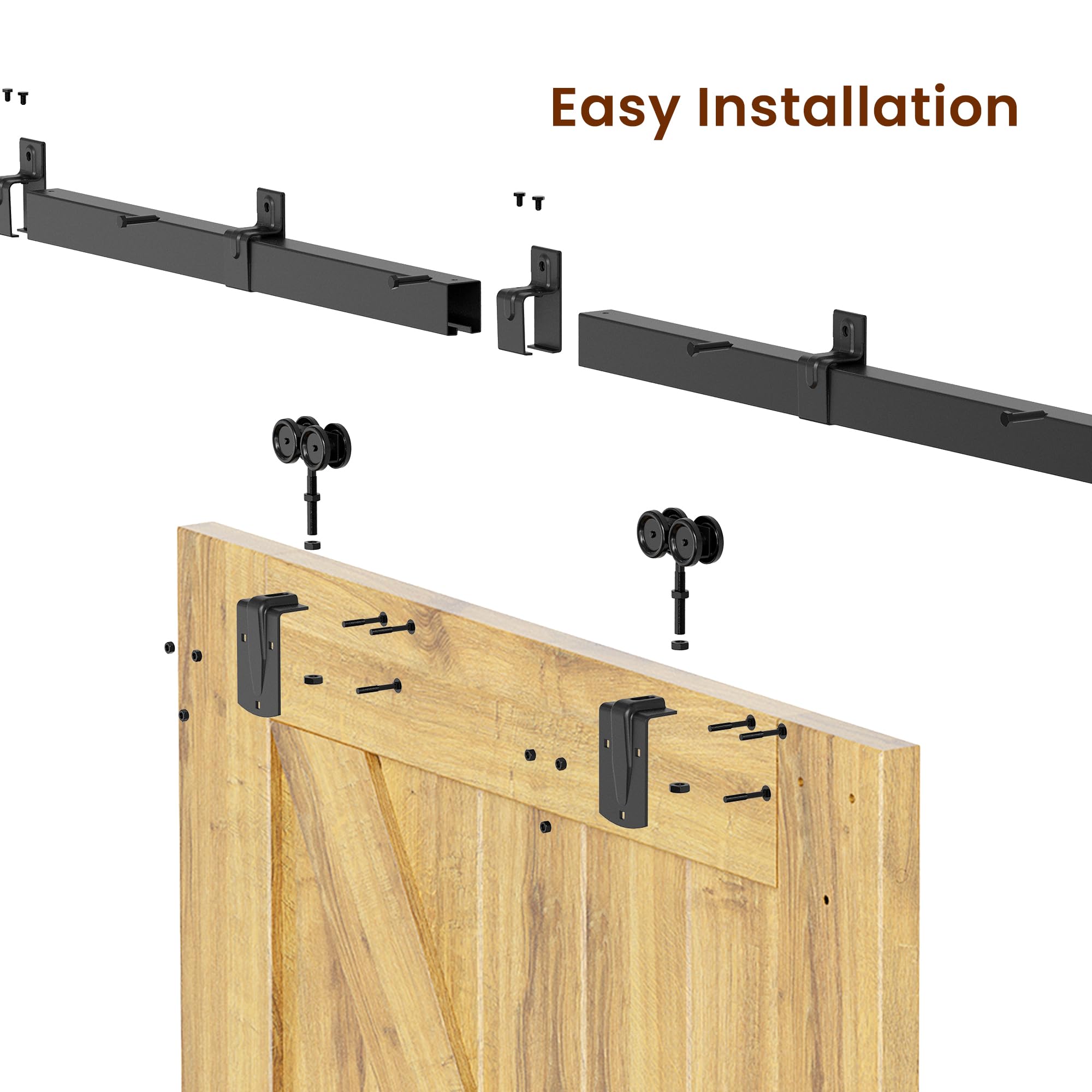 Snapklik.com : SMARTSTANDARD 5FT Box Rail Hardware - Exterior Barn Door ...