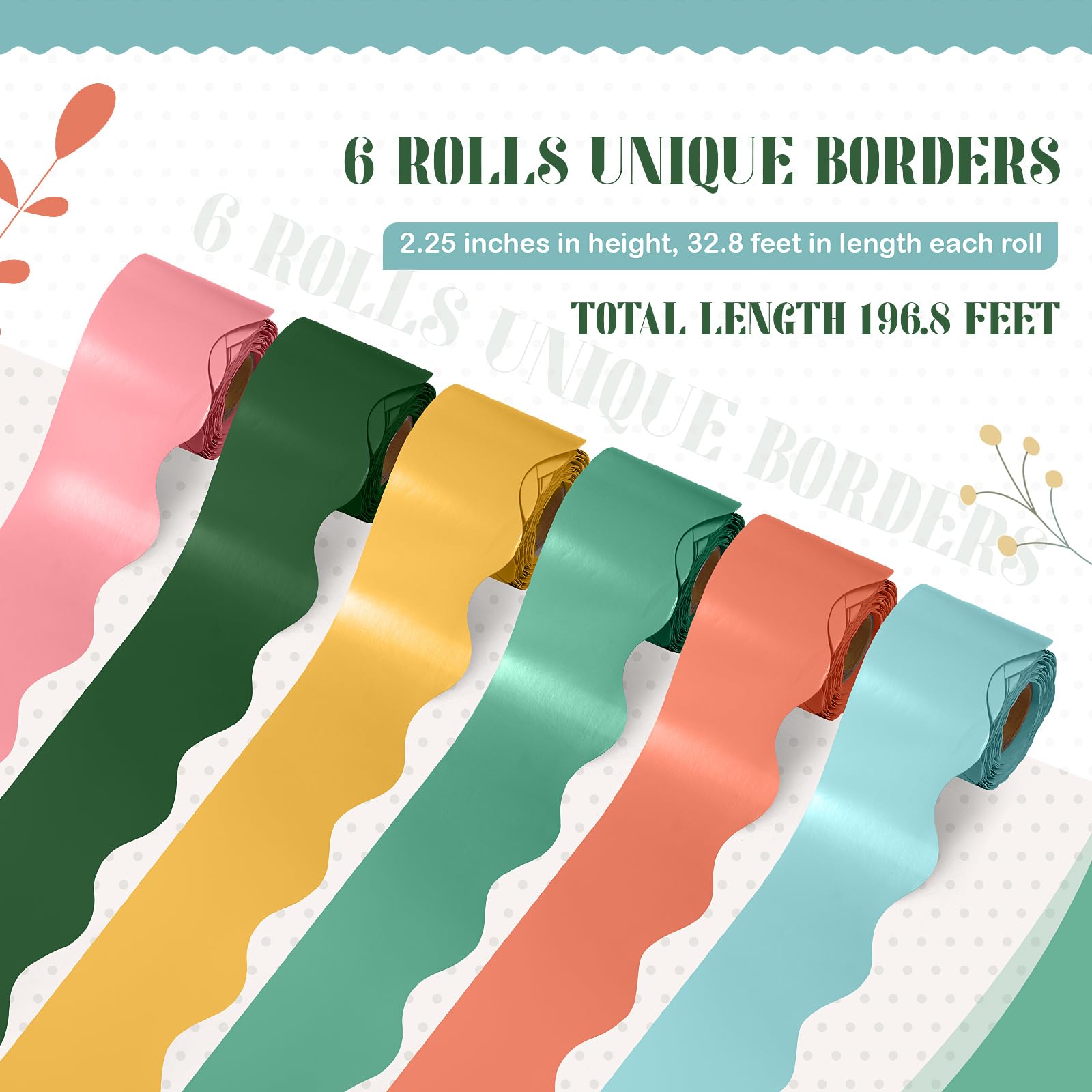 Snapklik.com : TaoBary 6 Rolls 196.8 Ft Colorful Borders For Bulletin ...