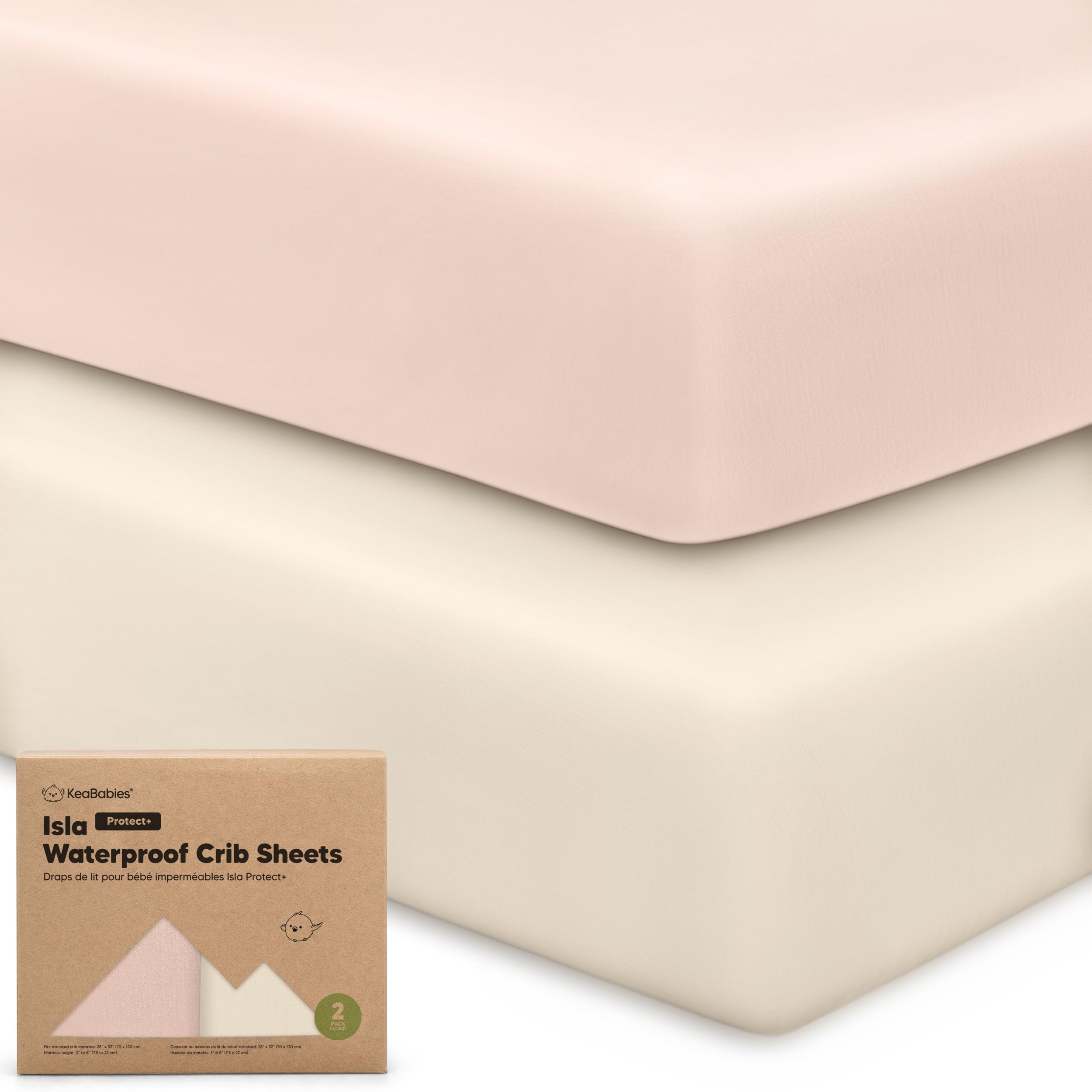 Amazon.com: 2-Pack Waterproof Crib Sheets for Boys, Girls - Viscose ...