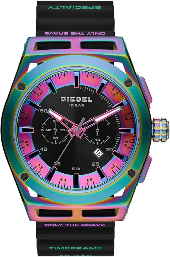 Amazon.com: Diesel Men's 48mm Timeframe Quartz Stainless Steel and ...