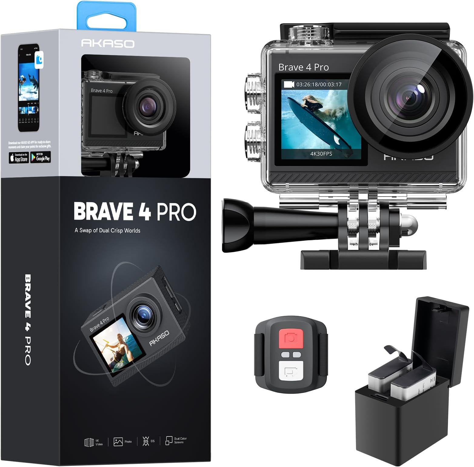 AKASO EK7000 4K30FPS 20MP Action Camera Ultra HD Underwater Camera 170 ...