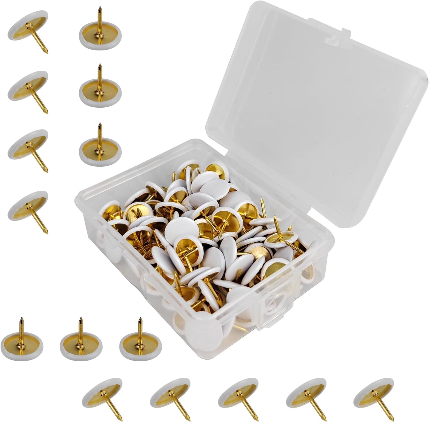 Amazon.com: 100PCS Push Pins Wall Tacks Plastic Round Head Thumbtack ...
