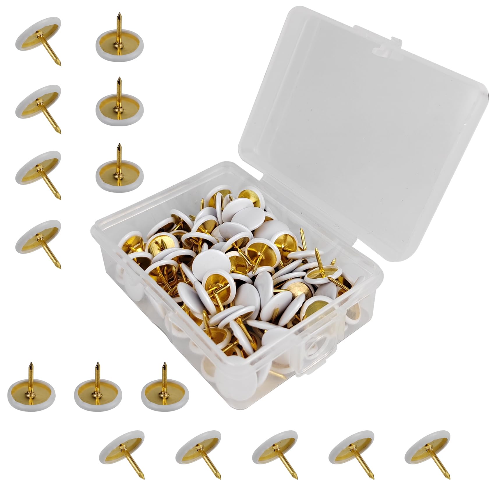 Amazon.com: 100 Pcs Thumb Tacks, Drawing Pins, Metal Flat Push Pins ...