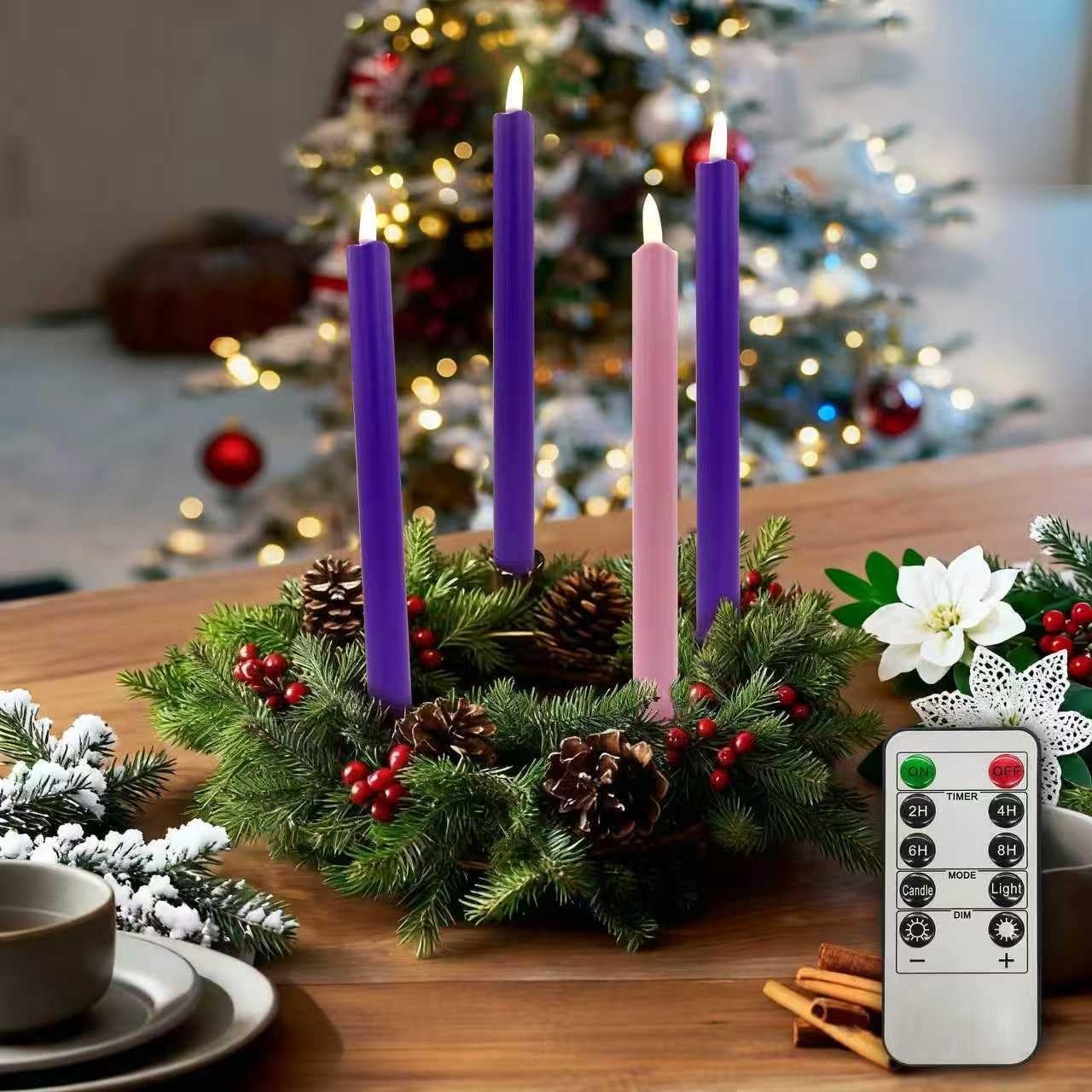 Amazon.com: SUNGEGE Flameless Advent Candles Set of 4 – Traditional ...