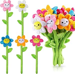 Amazon.com: 10 Pcs Plush Sunflower Flower Stuffed Bendable Stems Plush ...