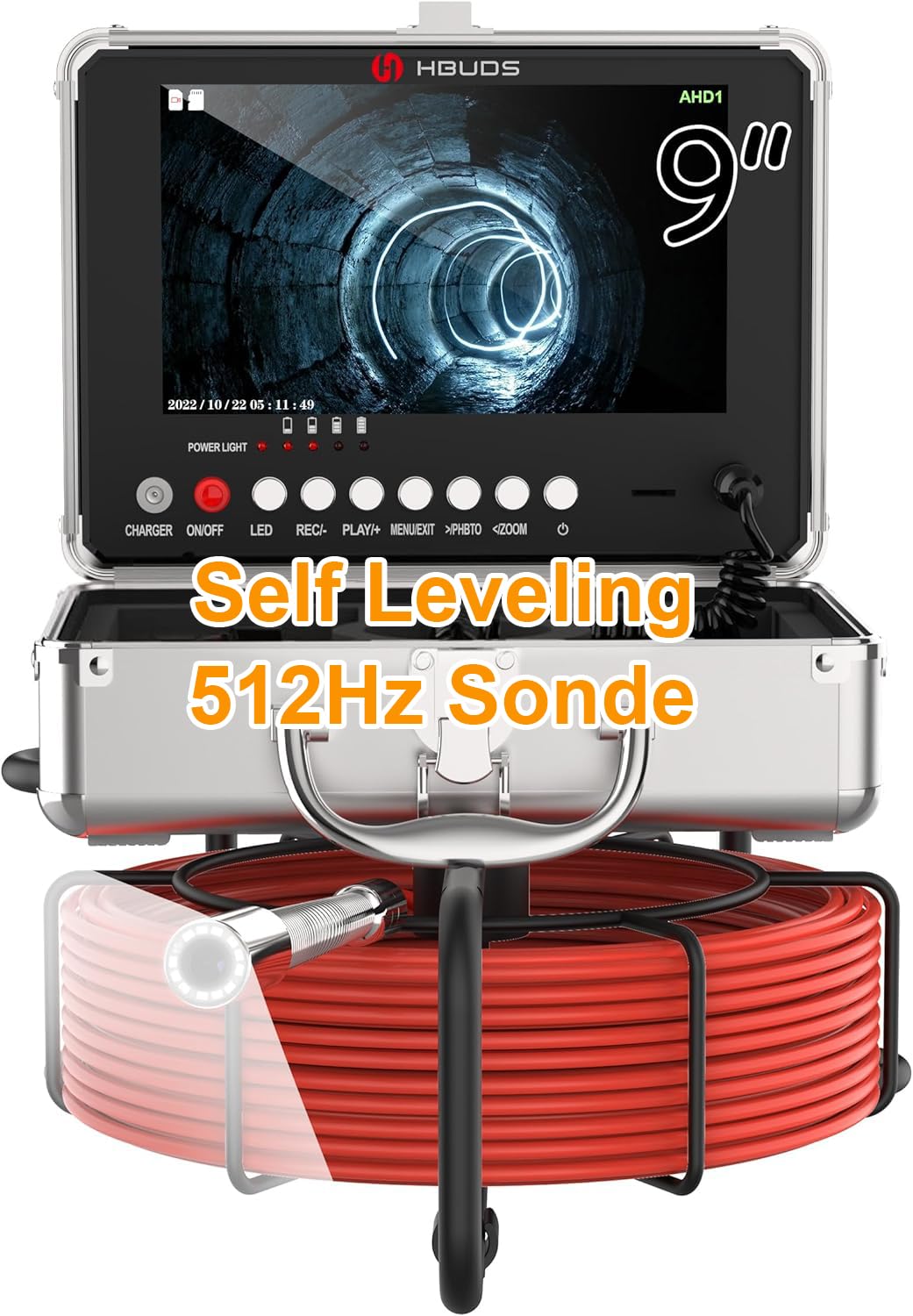 Amazon.com : HBUDS Self-Leveling Sewer Camera with 512hz Sonde 100ft, 9 ...