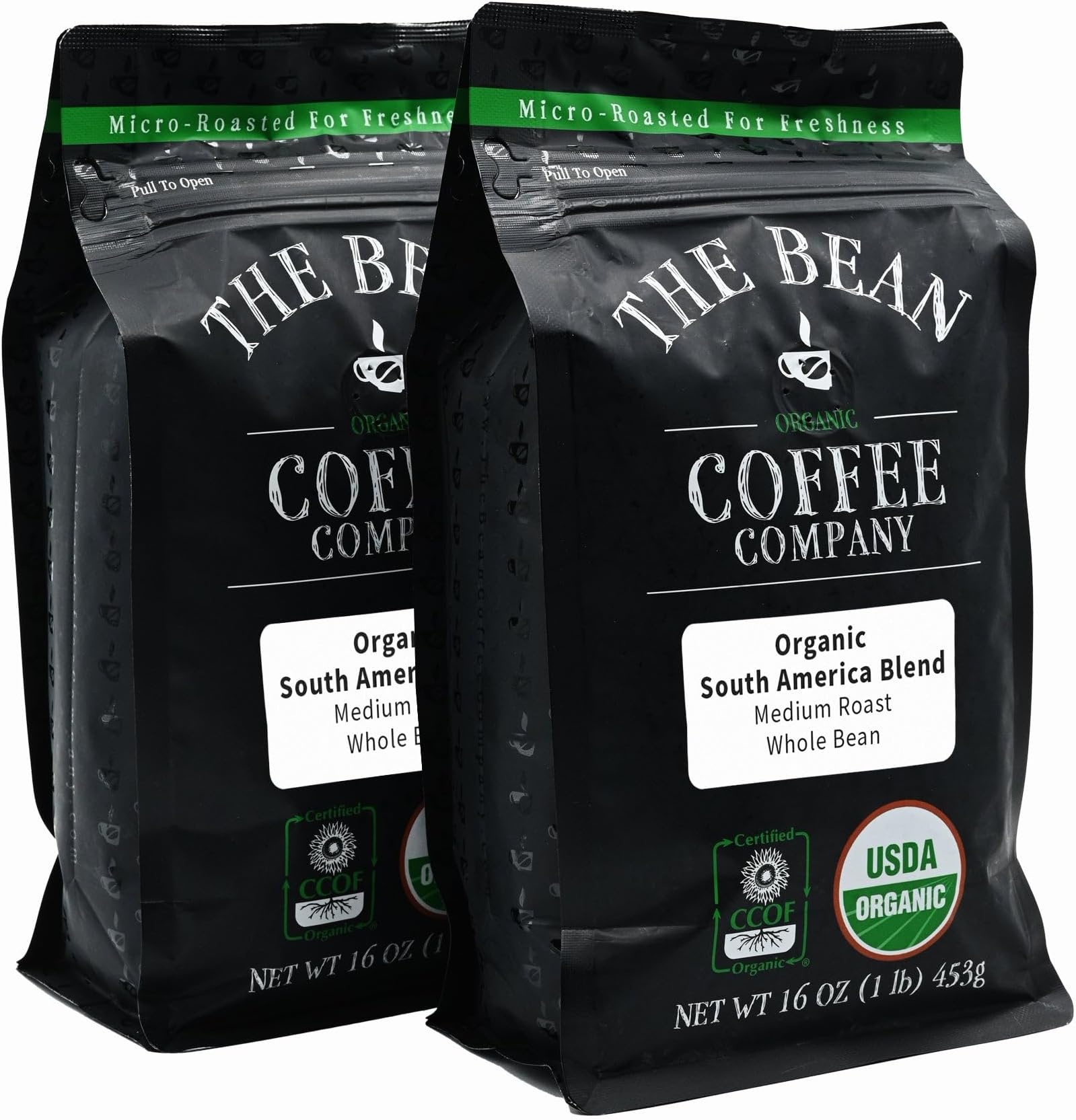 Amazon.com : The Bean Organic Coffee Company South America, Medium Roast, Whole Bean Coffee, 16 ...