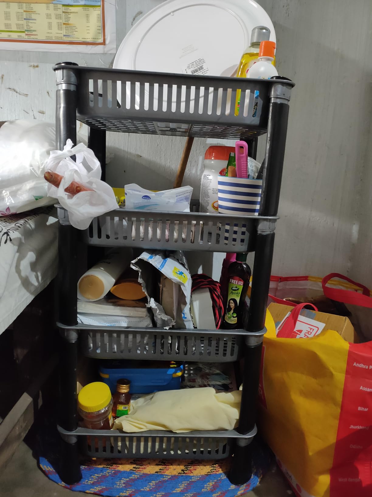 FRIEDERICH Plastic Vegetable Trolley Rack for Kitchen Storage Vegetable ...