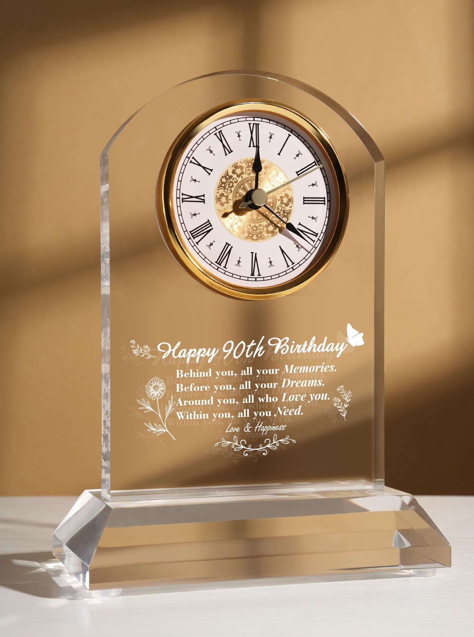 Amazon.com: DEEWISH 90th Birthday Gift Quartz Desk Clock – Elegant Home ...