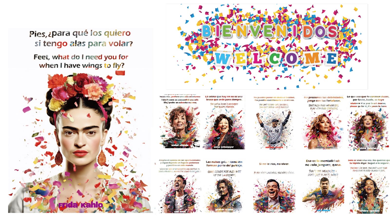 Amazon.com: 1step2dream Spanish English Hispanic Heritage Month Posters ...