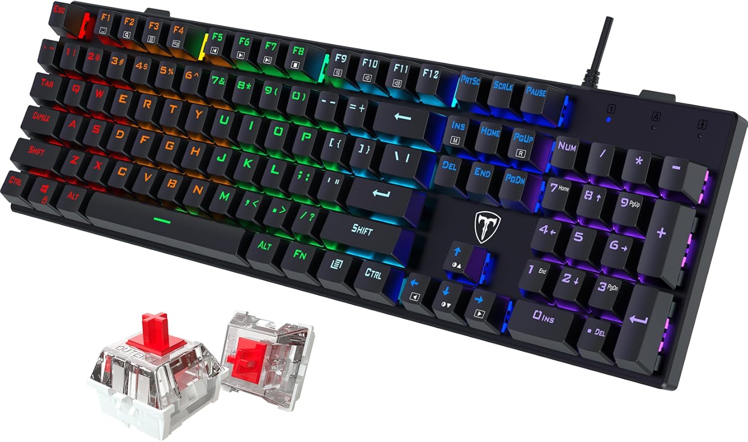 Amazon.com: RisoPhy Mechanical Gaming Keyboard, RGB 104 Keys Ultra-Slim ...