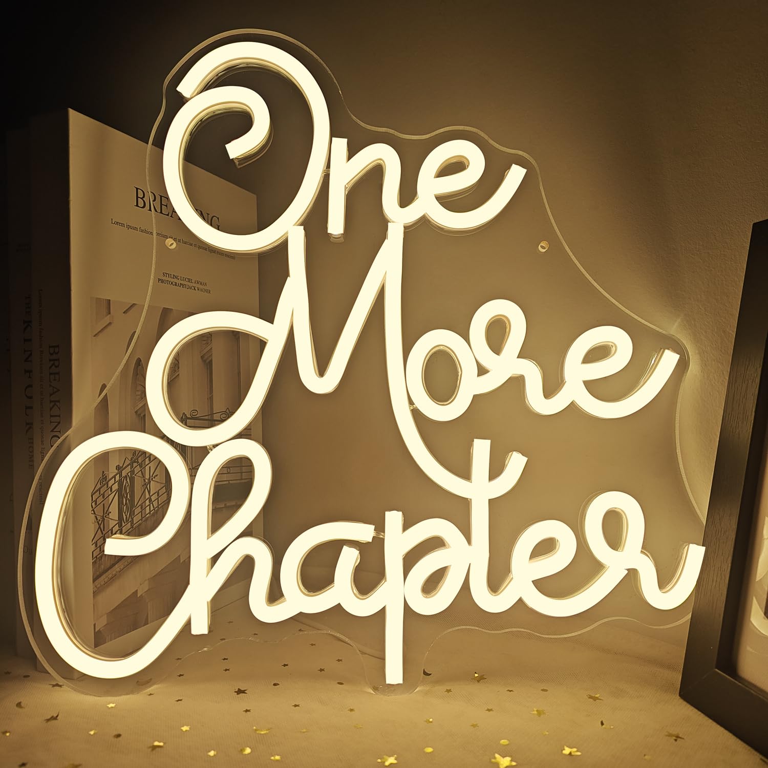 Amazon.com : CinsYarn One More Chapter Neon Sign Book Neon Sign for ...