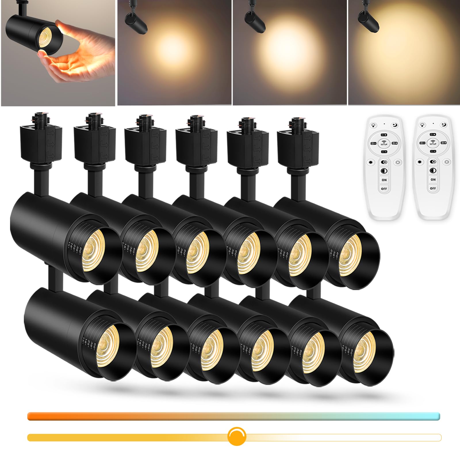 【2024 Upgraded】12 Pack 9-CCT Zoomable 12W LED Track Light Head with ...