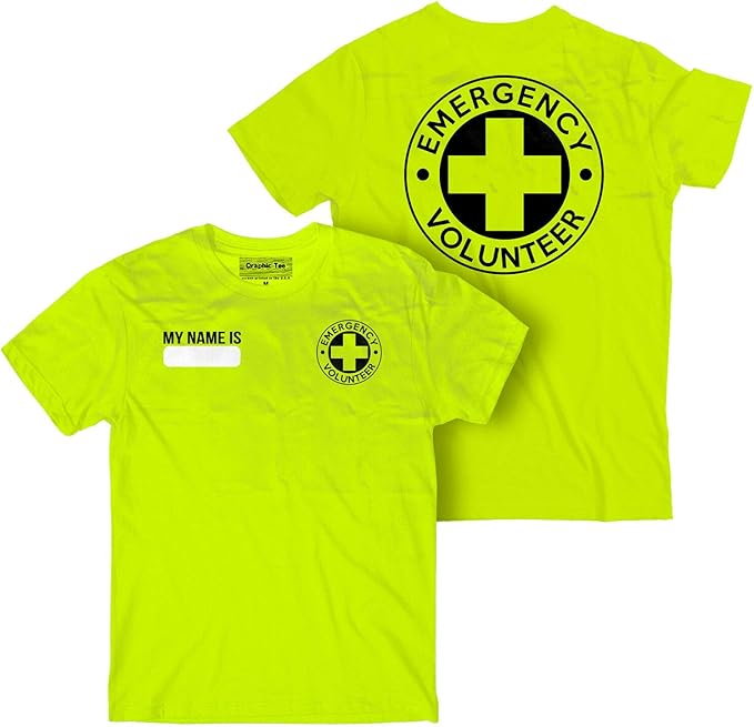 Emergency Volunteer t-Shirt, Name tag, Disaster Relief t-Shirt, Staff t ...