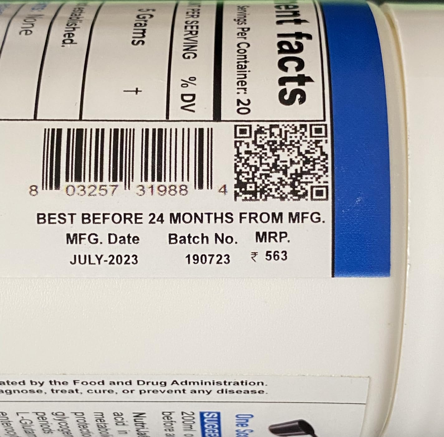 NutriJa Pure L-Glutamine Powder, Amino Acid Supplement | Support Muscle ...